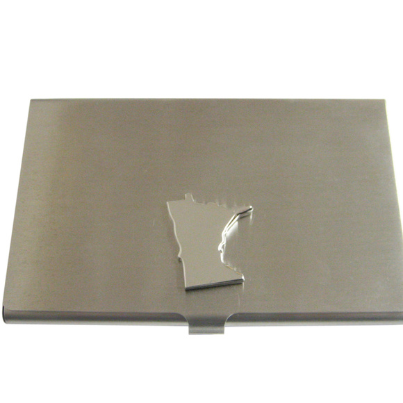 Kiola Designs | Accessories | Minnesota State Map Shape Business Card ...